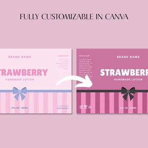 Fully Editable Body Product Label Template 4 Sizes DIY - Etsy