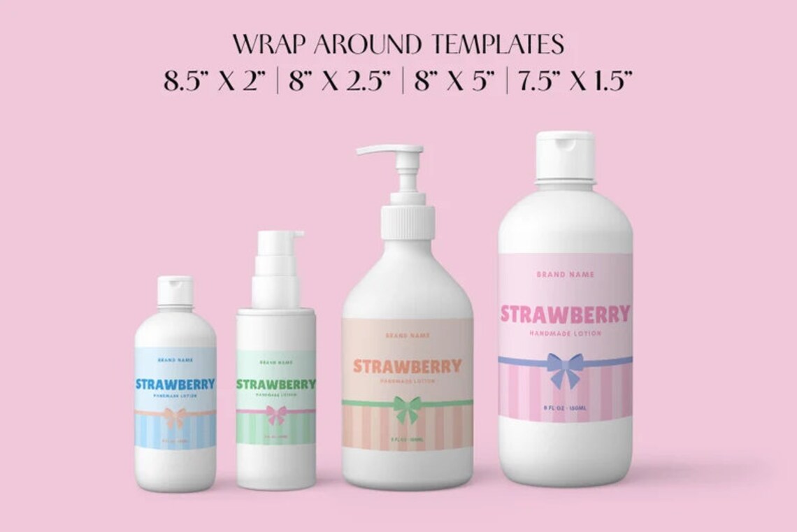 Fully Editable Body Product Label Template 4 Sizes DIY - Etsy