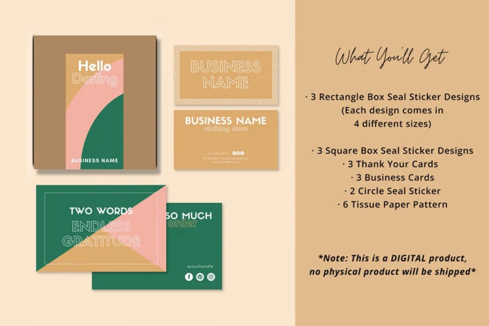 Editable Branded Packaging Template Bundle, Editable Packaging Box ...