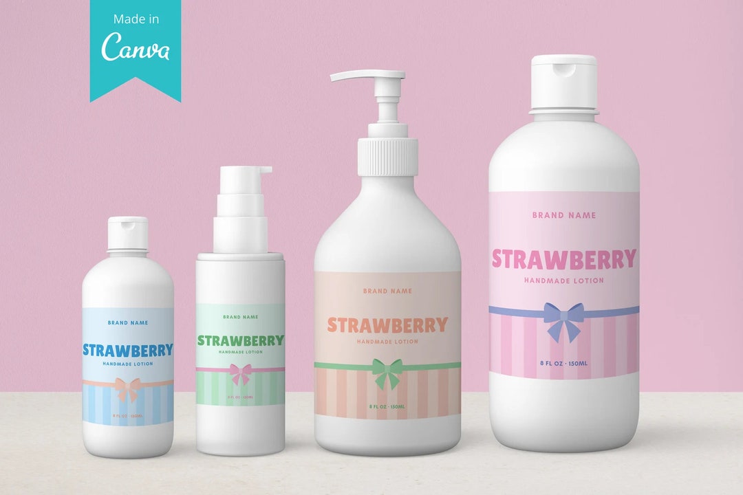 Fully Editable Body Product Label Template 4 Sizes DIY - Etsy