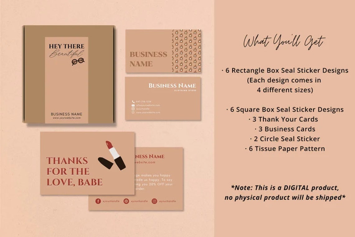 Editable Branded Packaging Template Bundle, Editable Packaging Box ...