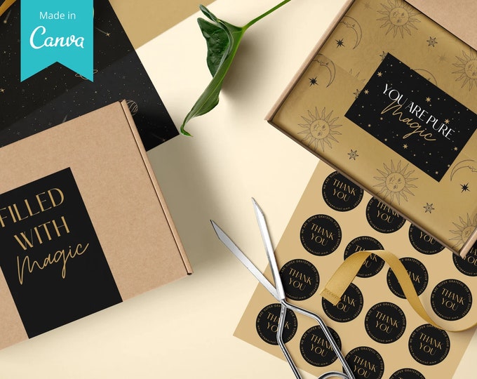 Editable Branded Packaging Template Bundle, Editable Packaging Box ...