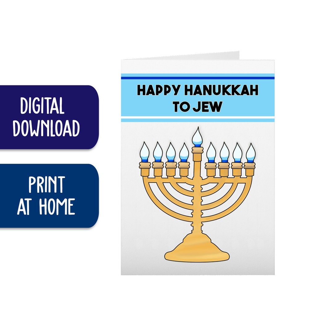 Funny Hanukkah Pun Card: Menorah Design (digital Download) - Etsy