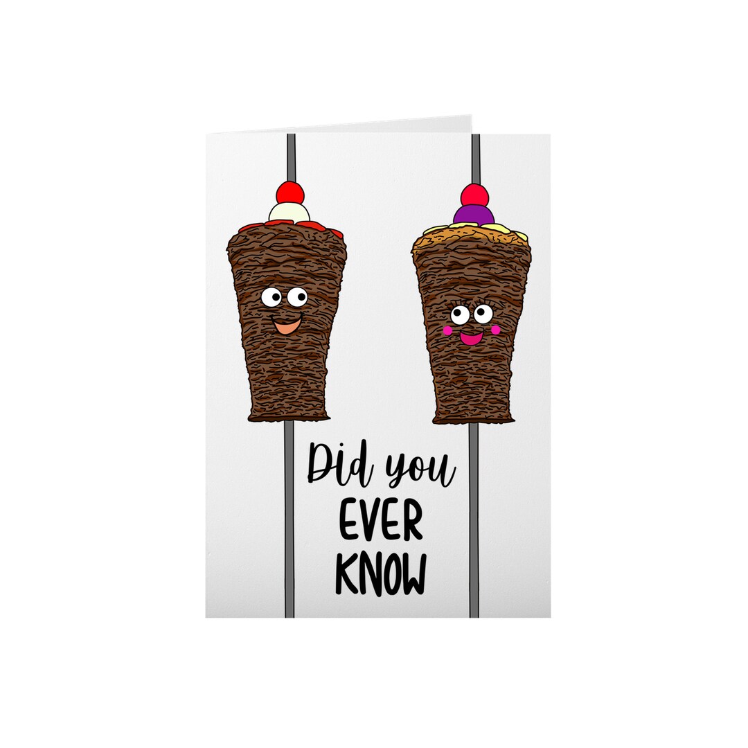 Funny Gyro Card, Funny Food Pun Card, Greek Food Card, Greek Love Card ...