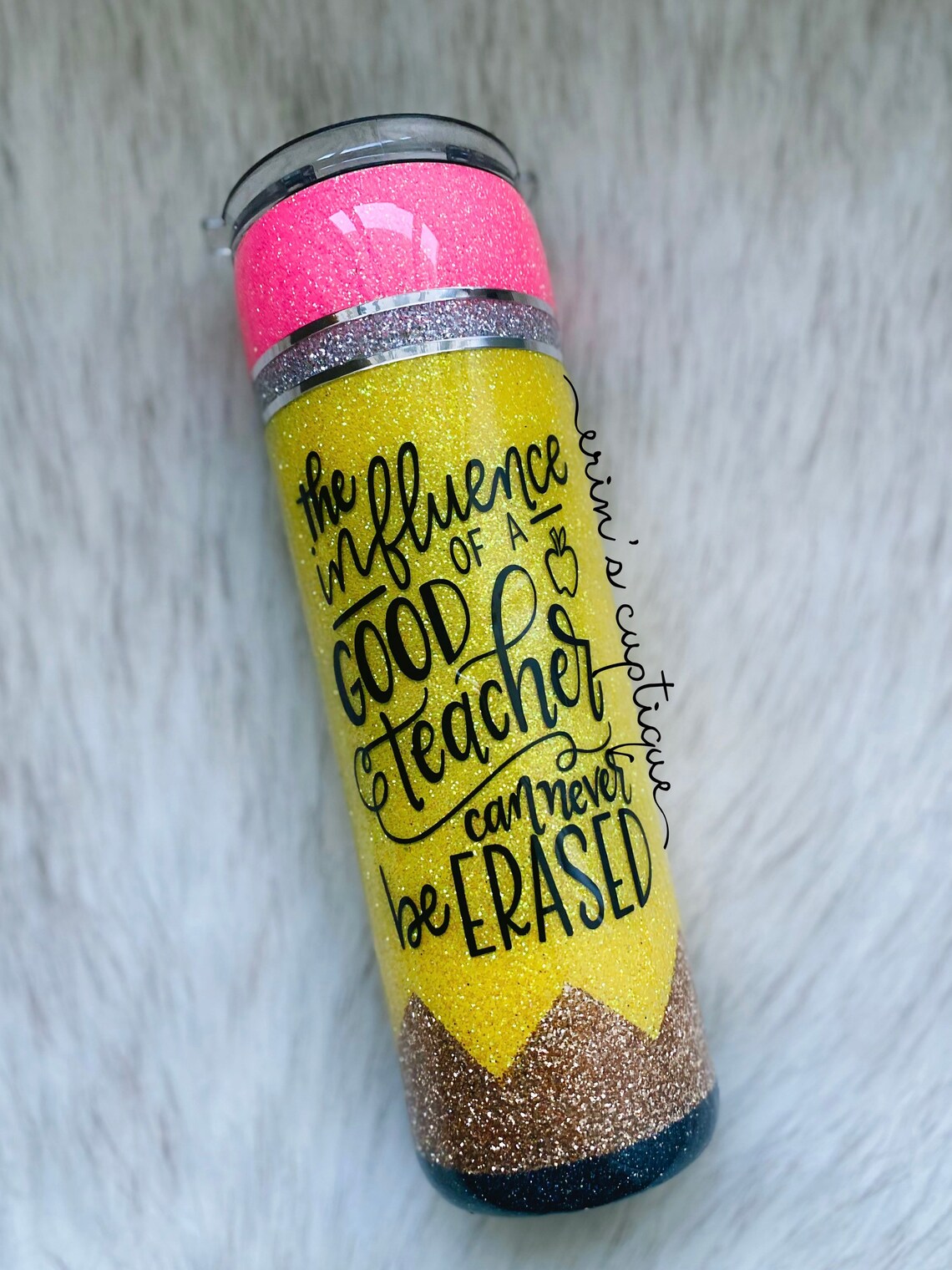 Custom Glitter Pencil Tumbler Pencil Style Glitter Tumbler | Etsy