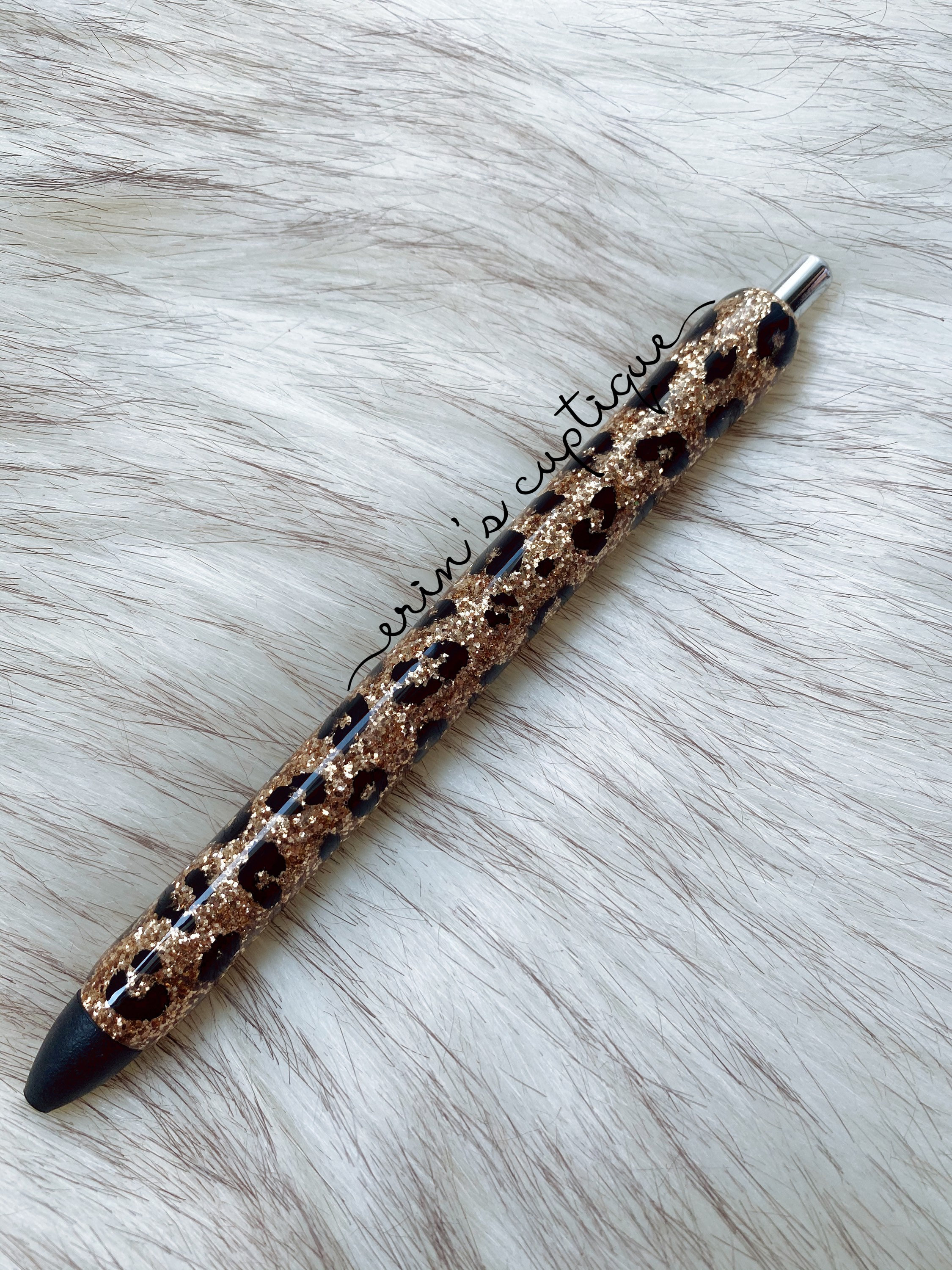 Custom Leopard Print Glitter Pen Gel Pen Personalized Pen - Etsy