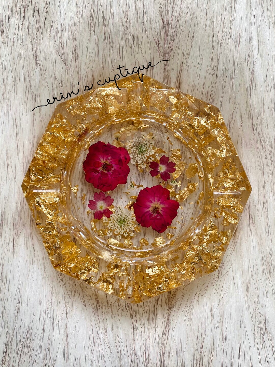 Floral Ashtray, Custom Resin Ashtray, Pressed Flower Ashtray, Trinket ...