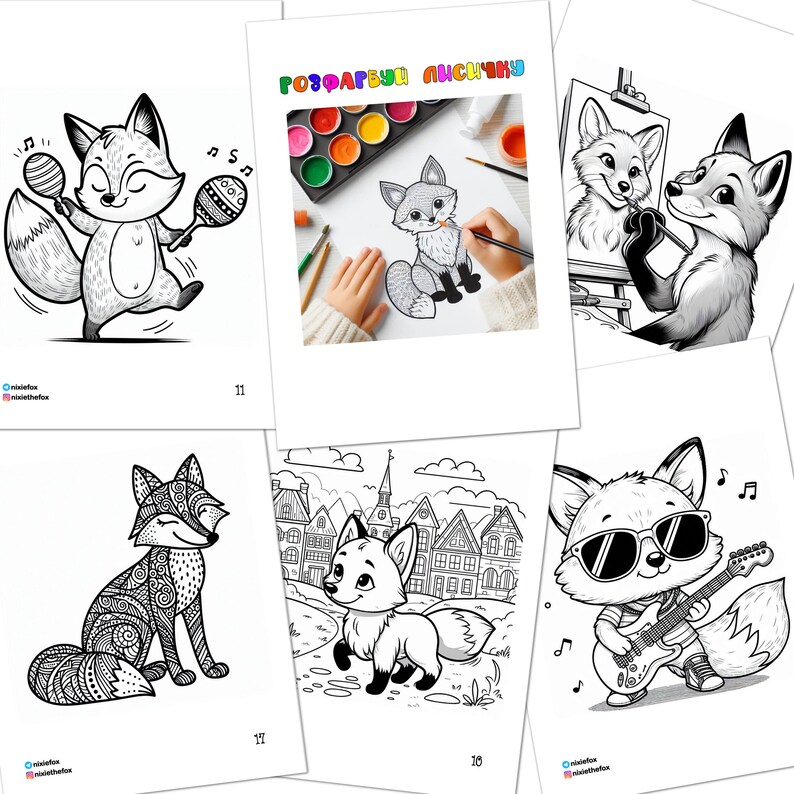 100 Fox Coloring Pages. 2024 (PDF) Digital Version - Etsy