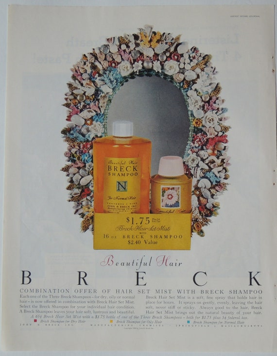 1959 Breck Hair Shampoo Hair Set Mist Vintage Magazine Ad Sea | Etsy