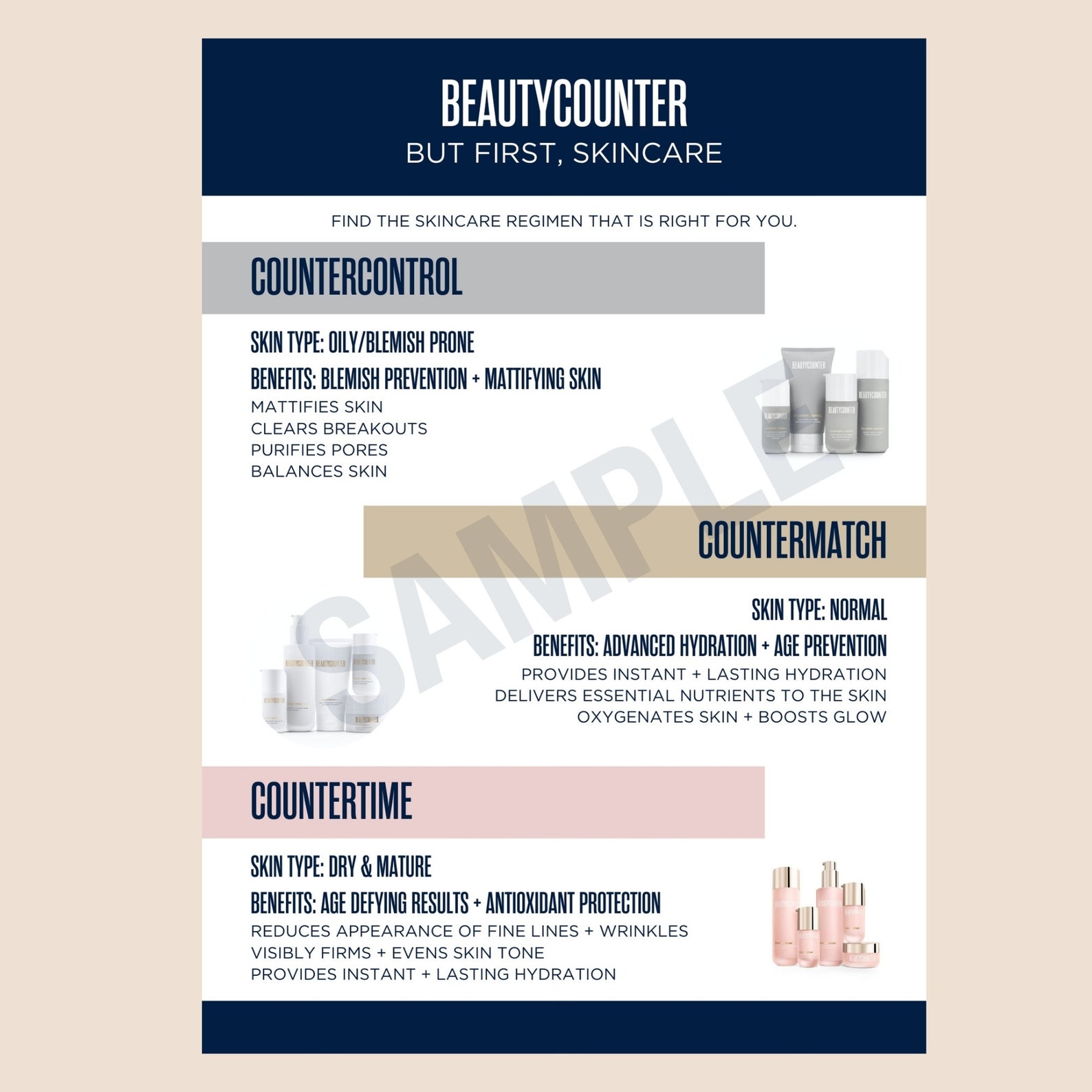 Beautycounter Regimen Personalized Tip Card Printable - Etsy