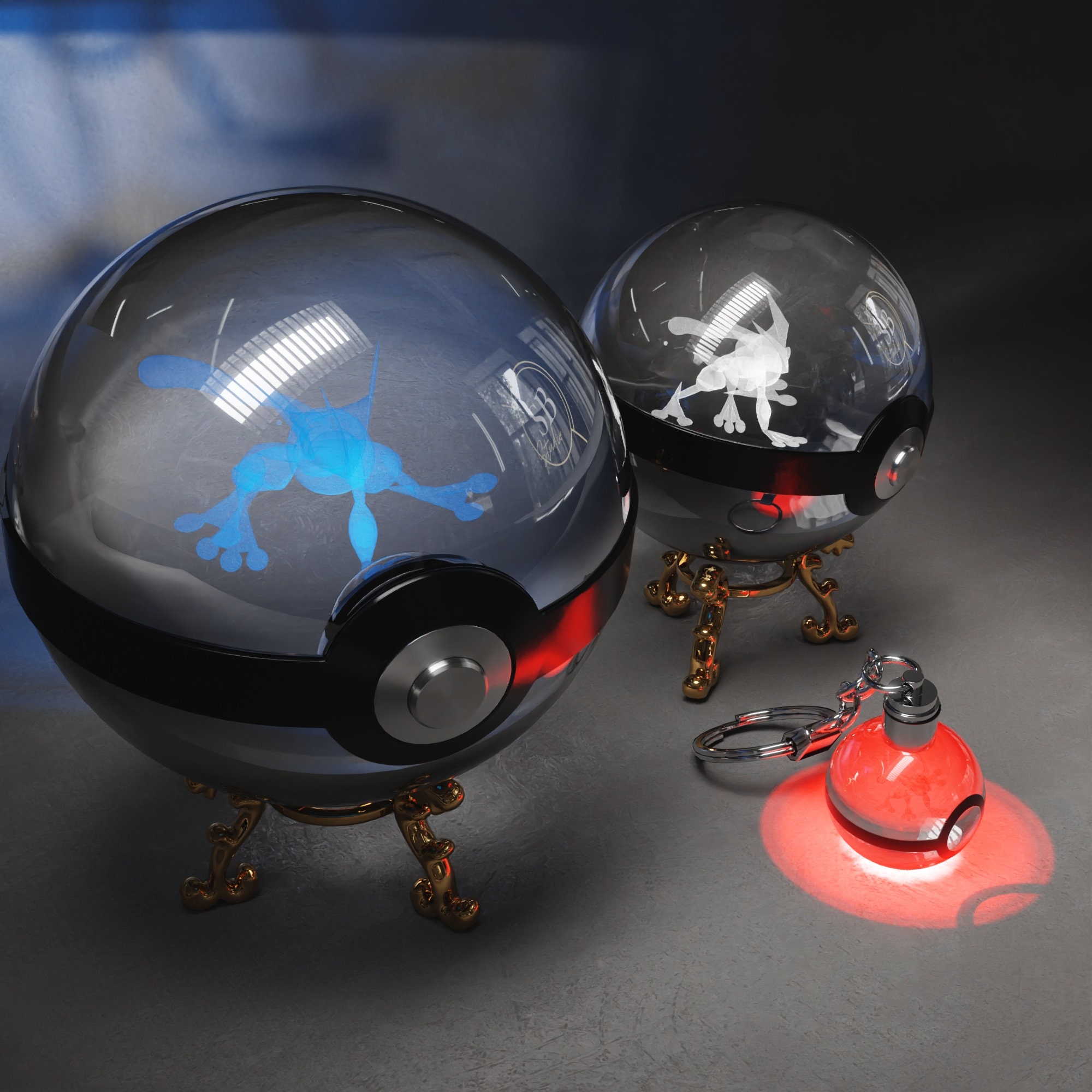 Shiny Ball Crystal Pokeball Greninja | Etsy