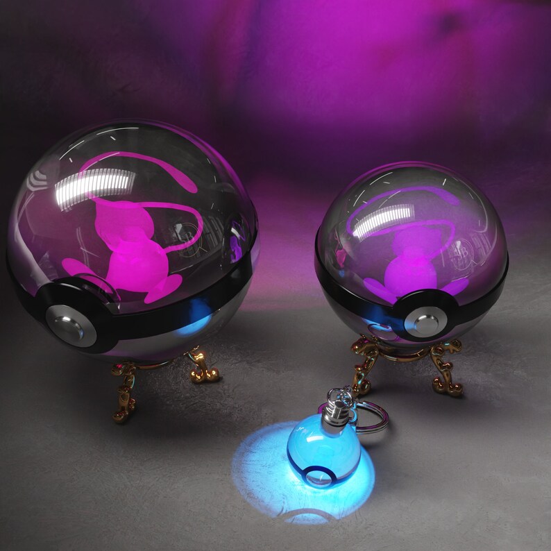 Shiny Ball Crystal Pokeball Mew | Etsy