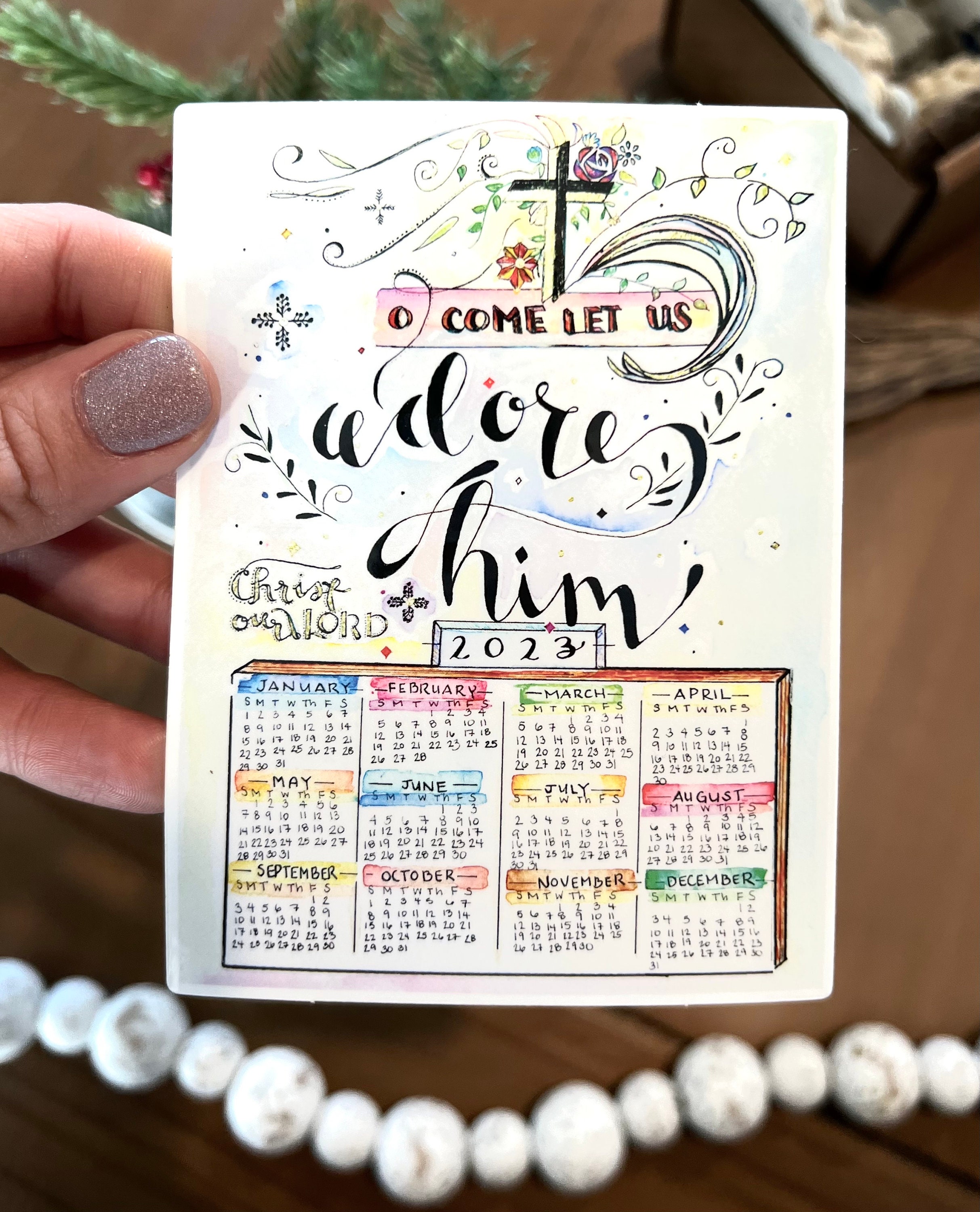 Let Us Adore Him Calendar- Custom Sticker - Etsy