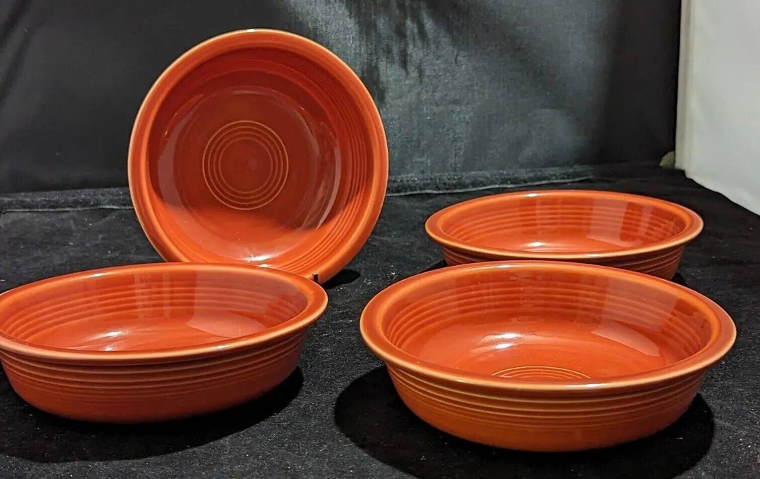 Set of 4 1970s Fiesta Ware 7 Persimmon Medium Bowls LNC - Etsy