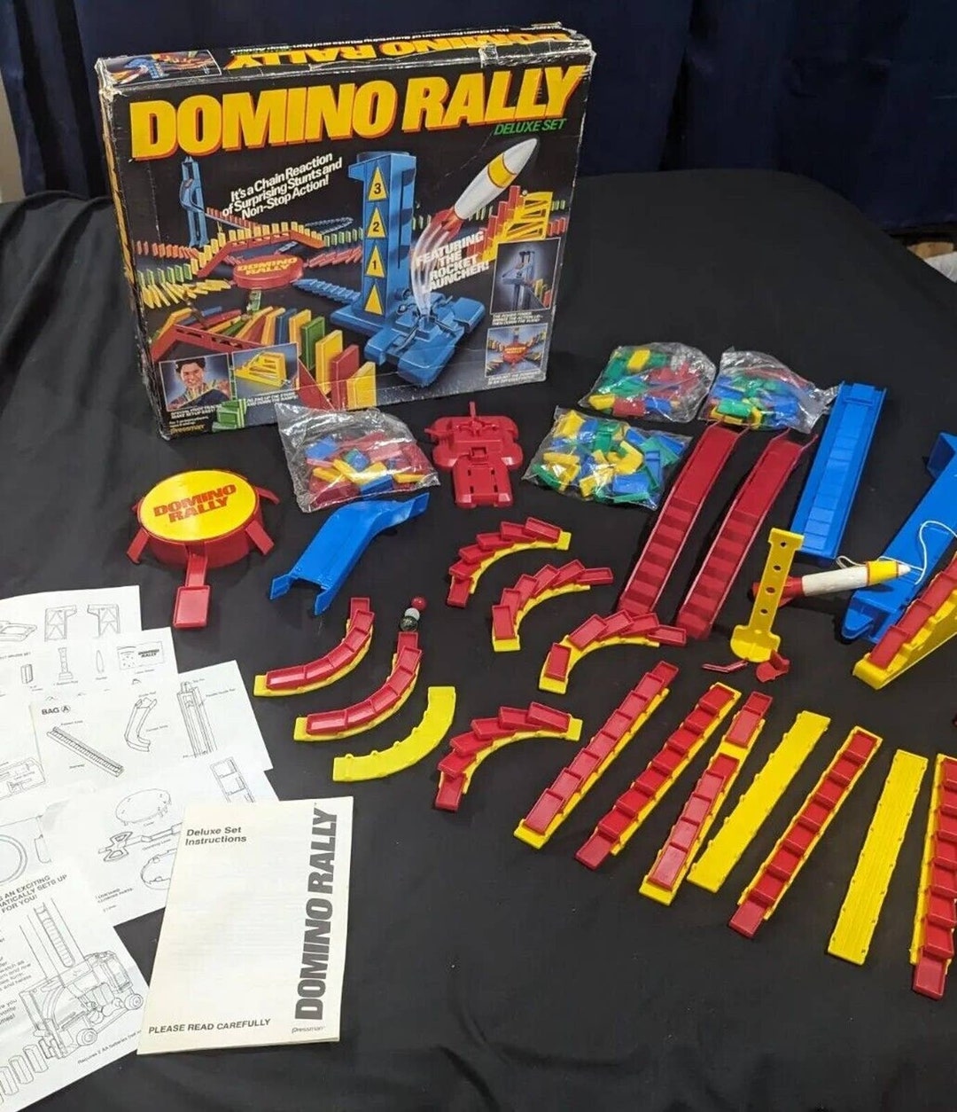 Domino Rally Deluxe Set Pressman Vintage 1989 Surprising - Etsy
