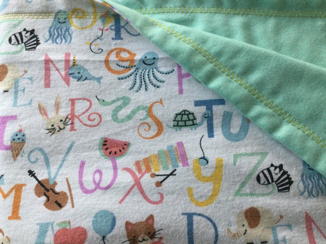 Alphabet Blanket - Flannel, Two-sided, 40”x40” and Super Soft ...