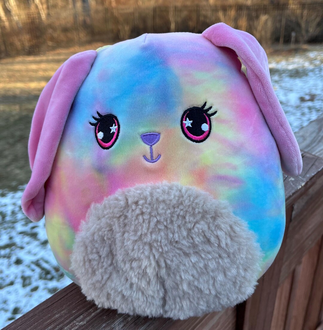Squishmallow Mystery Squad Candy Easter Bunny Rainbow Tie-dye Plush ...