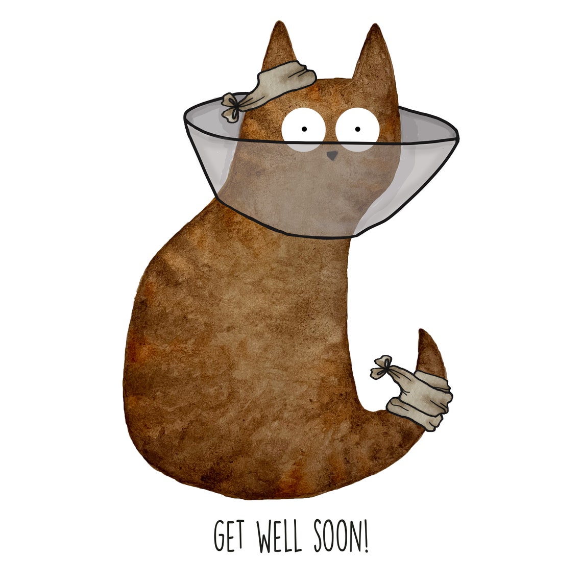 Get Well Soon Cat Get Well Soon Card Funny Get Well Soon - Etsy