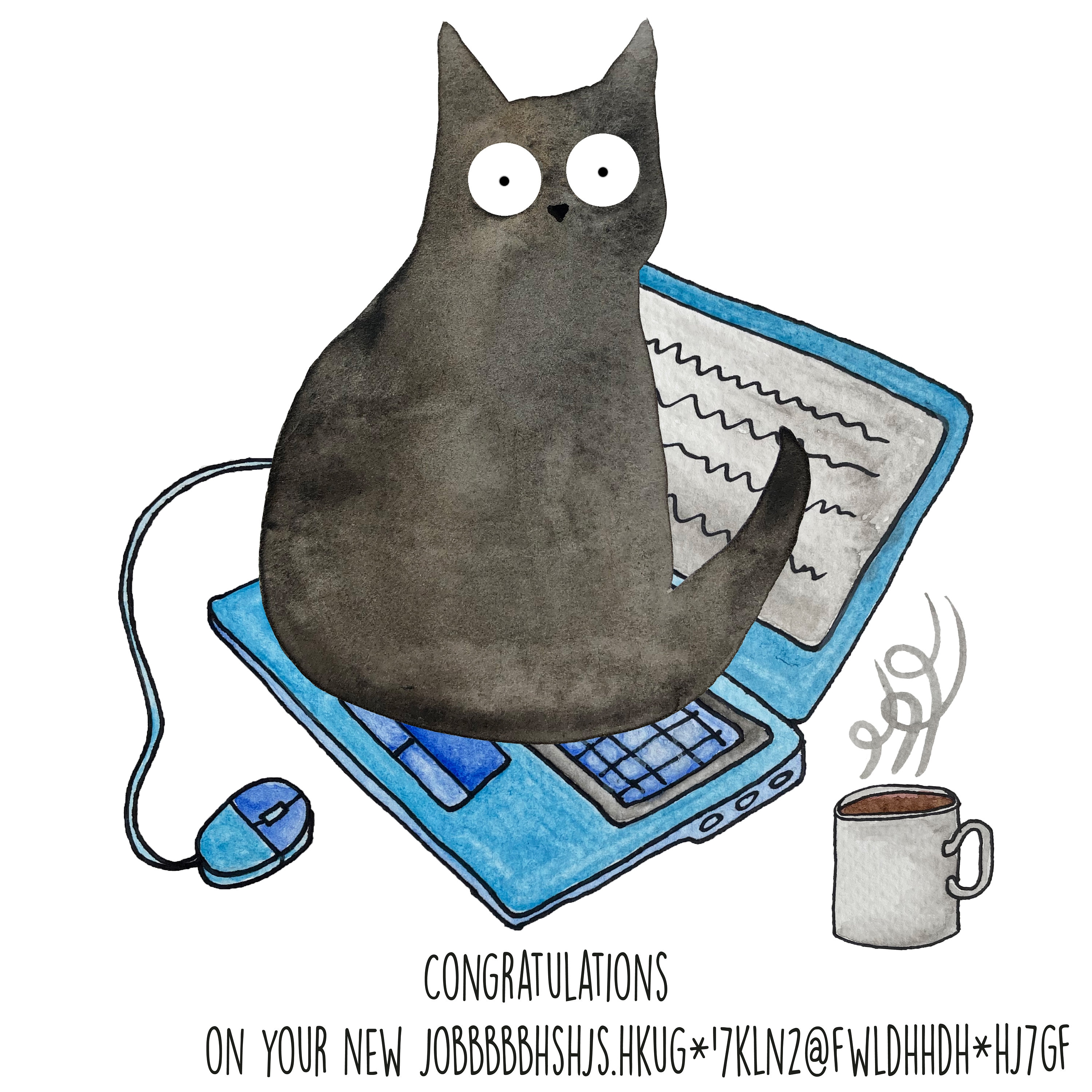 New Job Card New Job Funny Cat Card Cat Card. | Etsy UK