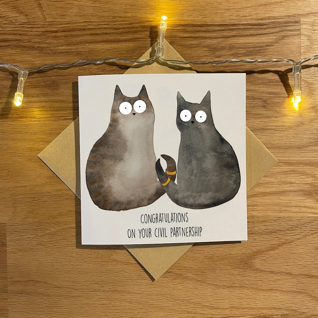 Civil Partnership Card | Funny Civil Partnership Card | Cat Civil ...