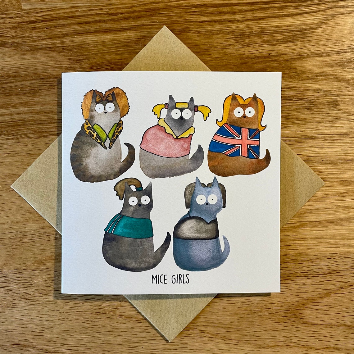 Funny Cat Birthday Card Funny Cat Card Mice Girls. - Etsy