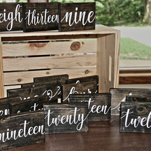 Rustic Farmhouse Wedding Event Wood Table Block Numbers - Your Stain ...