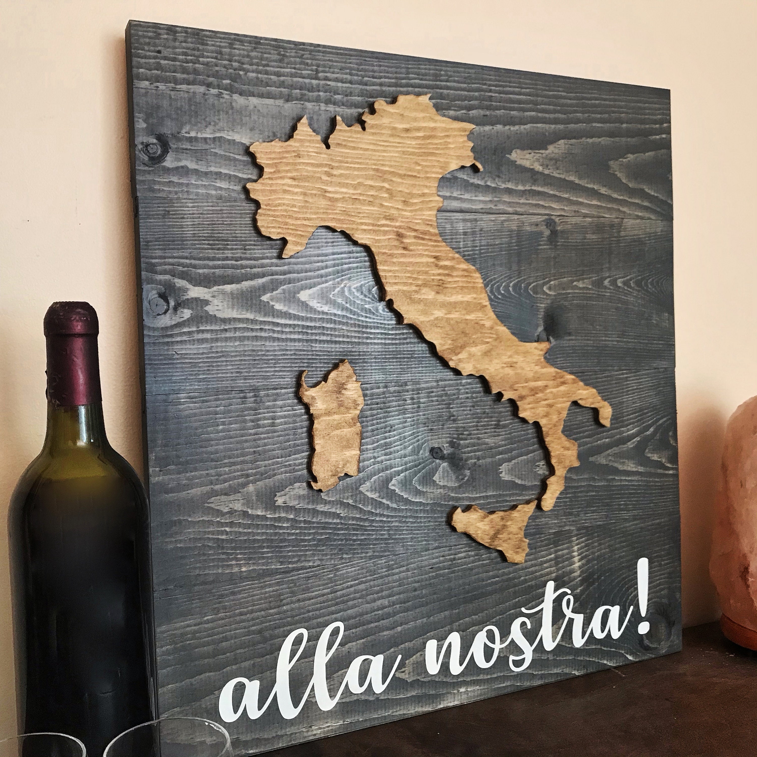 Custom Italy Italia Rustic Cut Out Wood Sign Any | Etsy