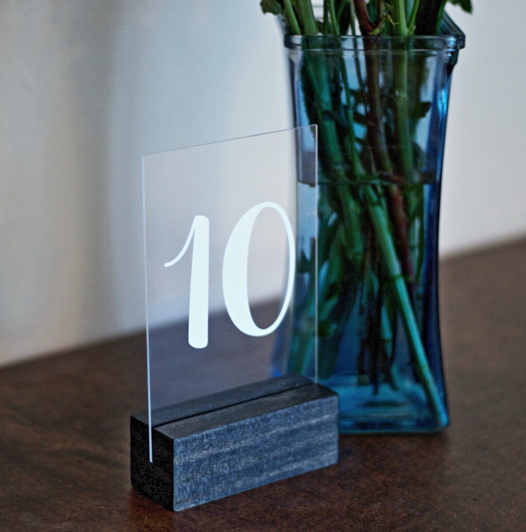 Custom Wedding Event Party Acrylic Plexiglass Table Numbers With Wood ...