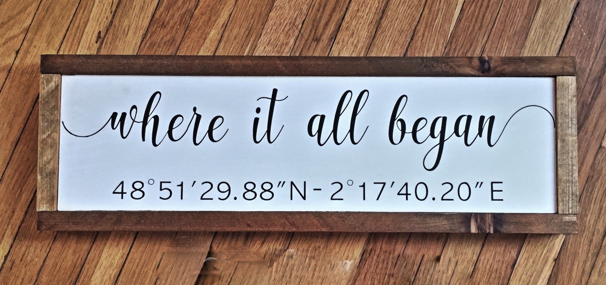 Where It All Began Where Our Story Began Framed Wood Sign | Etsy