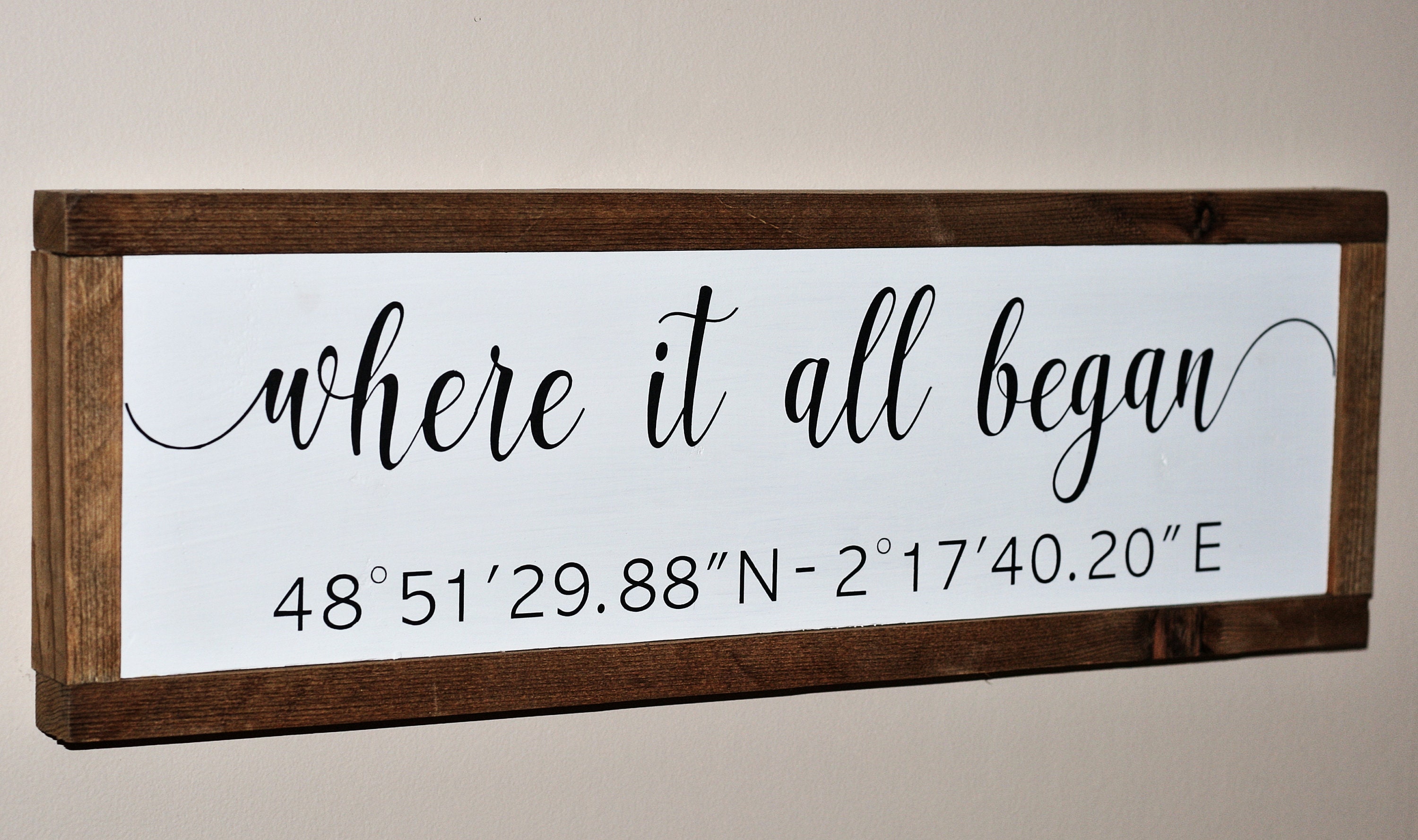 Where It All Began Where Our Story Began Framed Wood Sign - Etsy