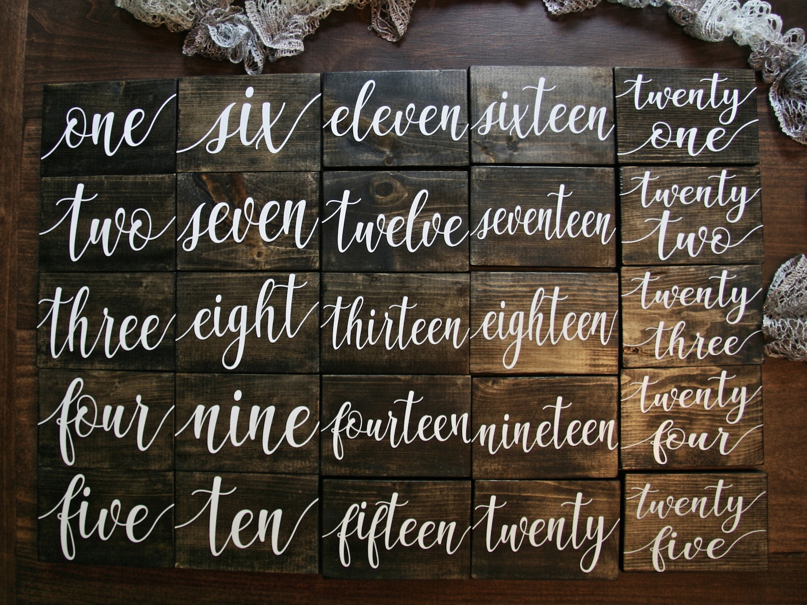 Rustic Farmhouse Wedding Event Wood Table Block Numbers - Your Stain ...