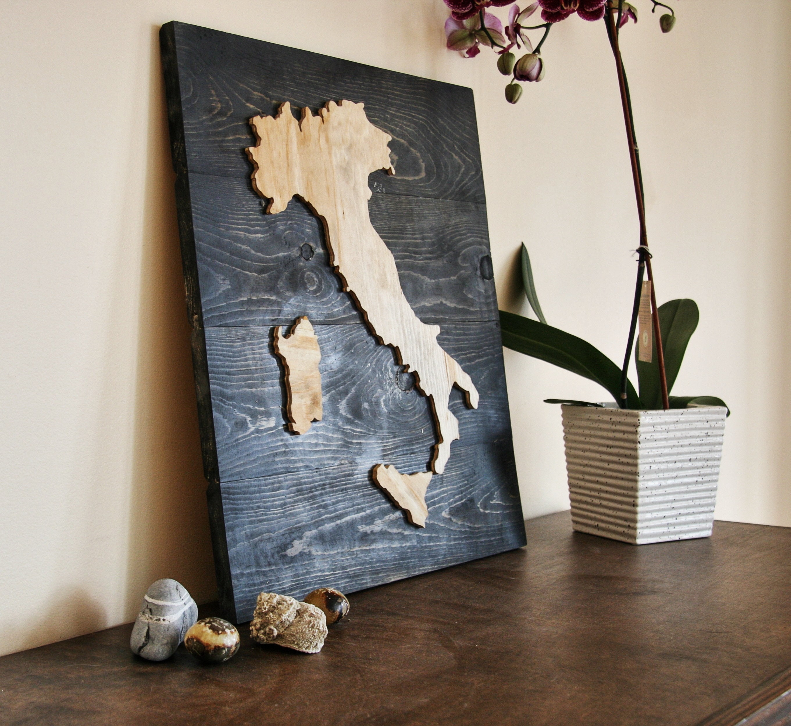 Custom Italy Italia Rustic Cut Out Wood Sign Any | Etsy