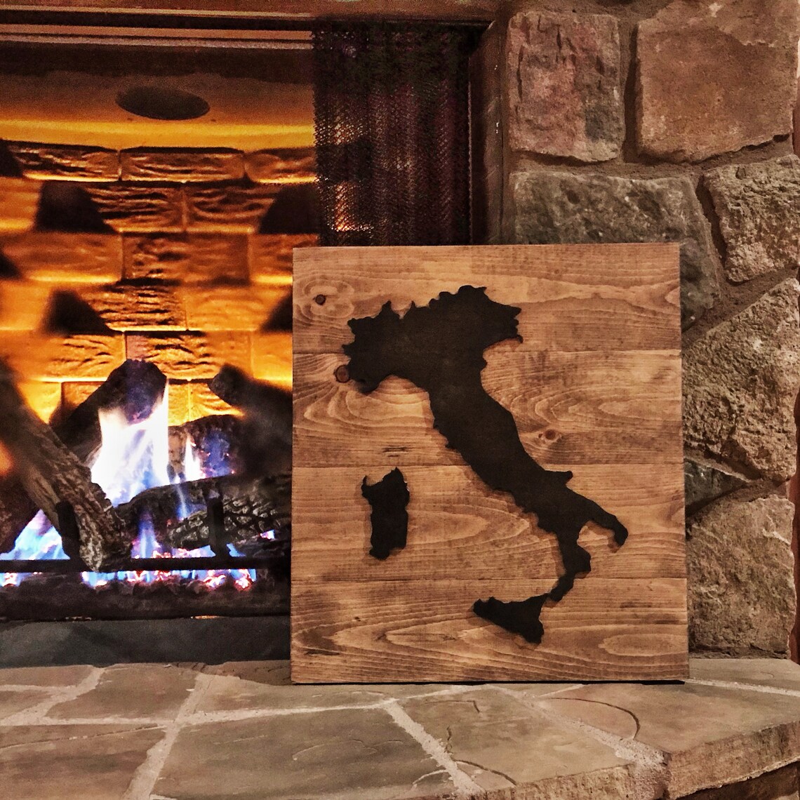Custom Italy Italia Rustic Cut Out Wood Sign Any | Etsy