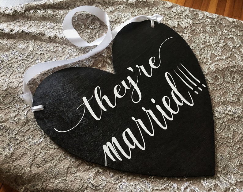 Custom Double Side Wedding Heart Shaped Wood Sign Just | Etsy