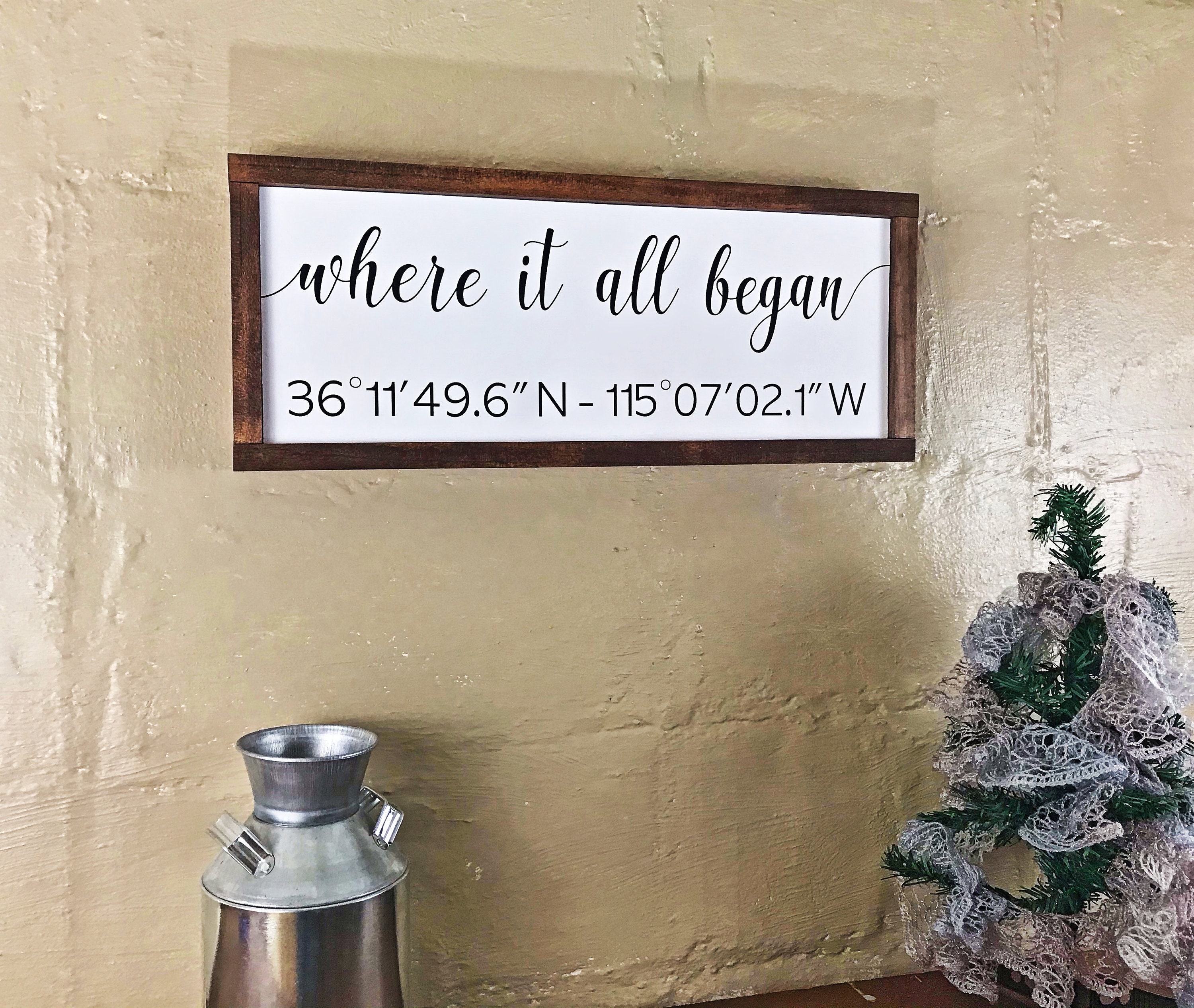 Where It All Began Where Our Story Began Framed Wood Sign | Etsy