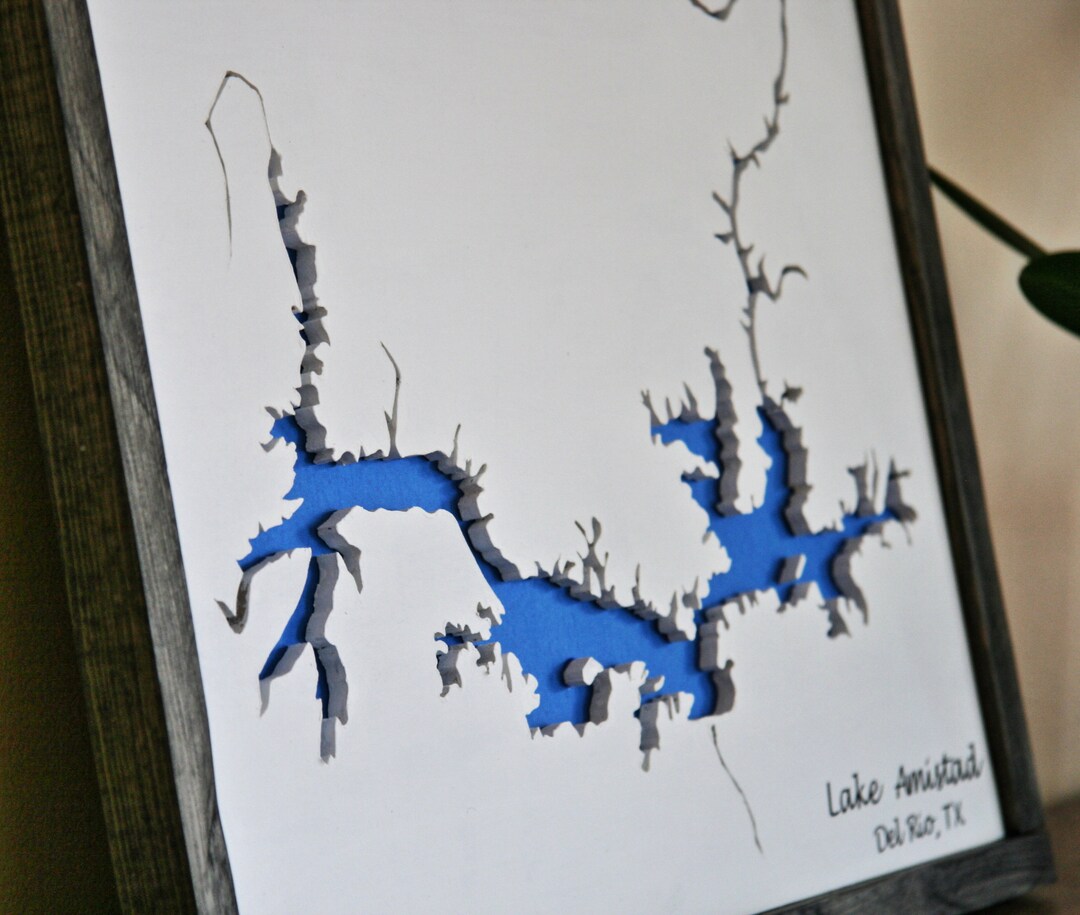 Custom Rustic Reverse Cut Out Lake Silhouette Framed Wood Sign ...