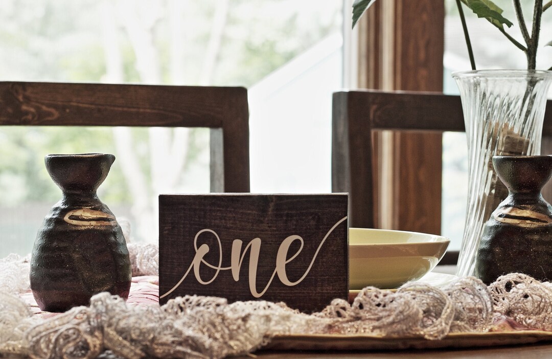 Rustic Farmhouse Wedding Event Wood Table Block Numbers - Your Stain ...