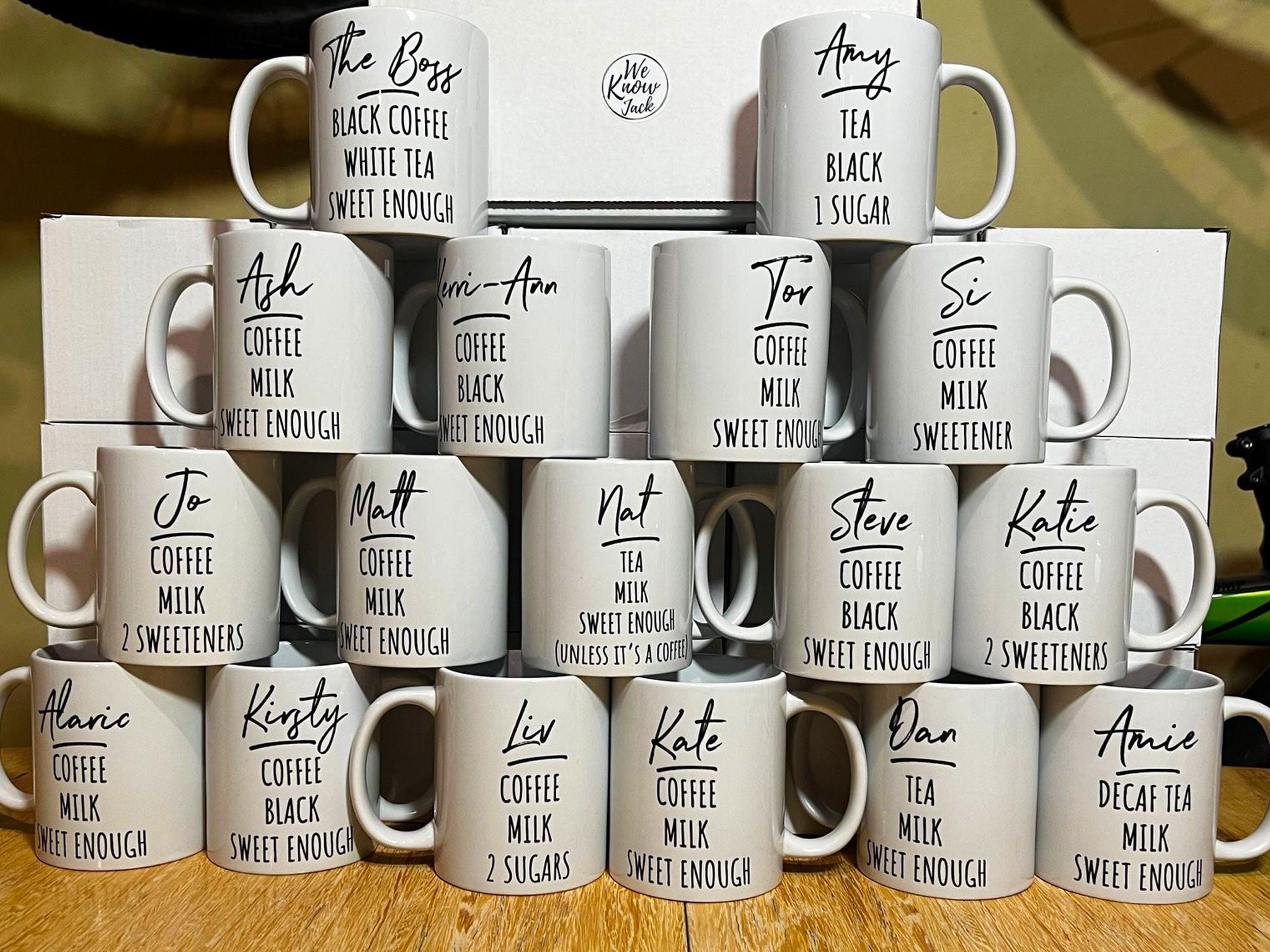 Personalised Ingredients Mug, Office Employee Gift, Work gift, Office ...