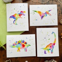 Dino Card, Dinosaur Cards, Girly Dinosaurs, Pink Purple Dinosaur, Blank ...