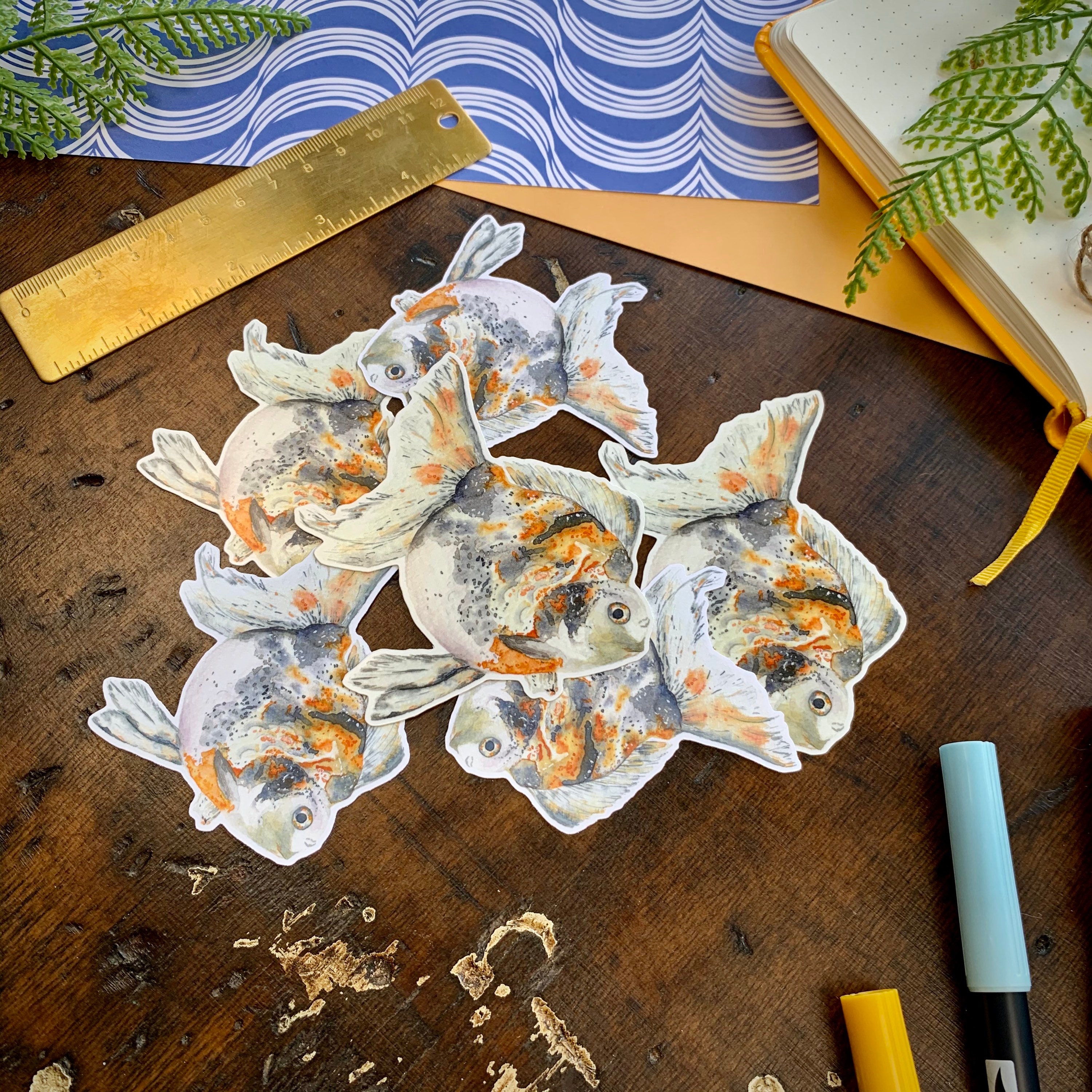 Goldfish Vinyl Sticker Laptop Decal Fish Sticker Planner | Etsy