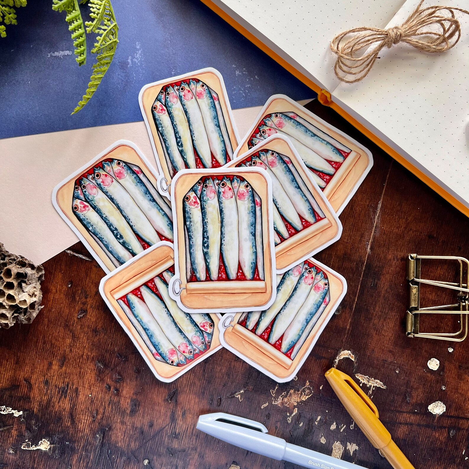 Packed Like Sardines Vinyl Sticker | Fish | Food | Laptop Decal ...