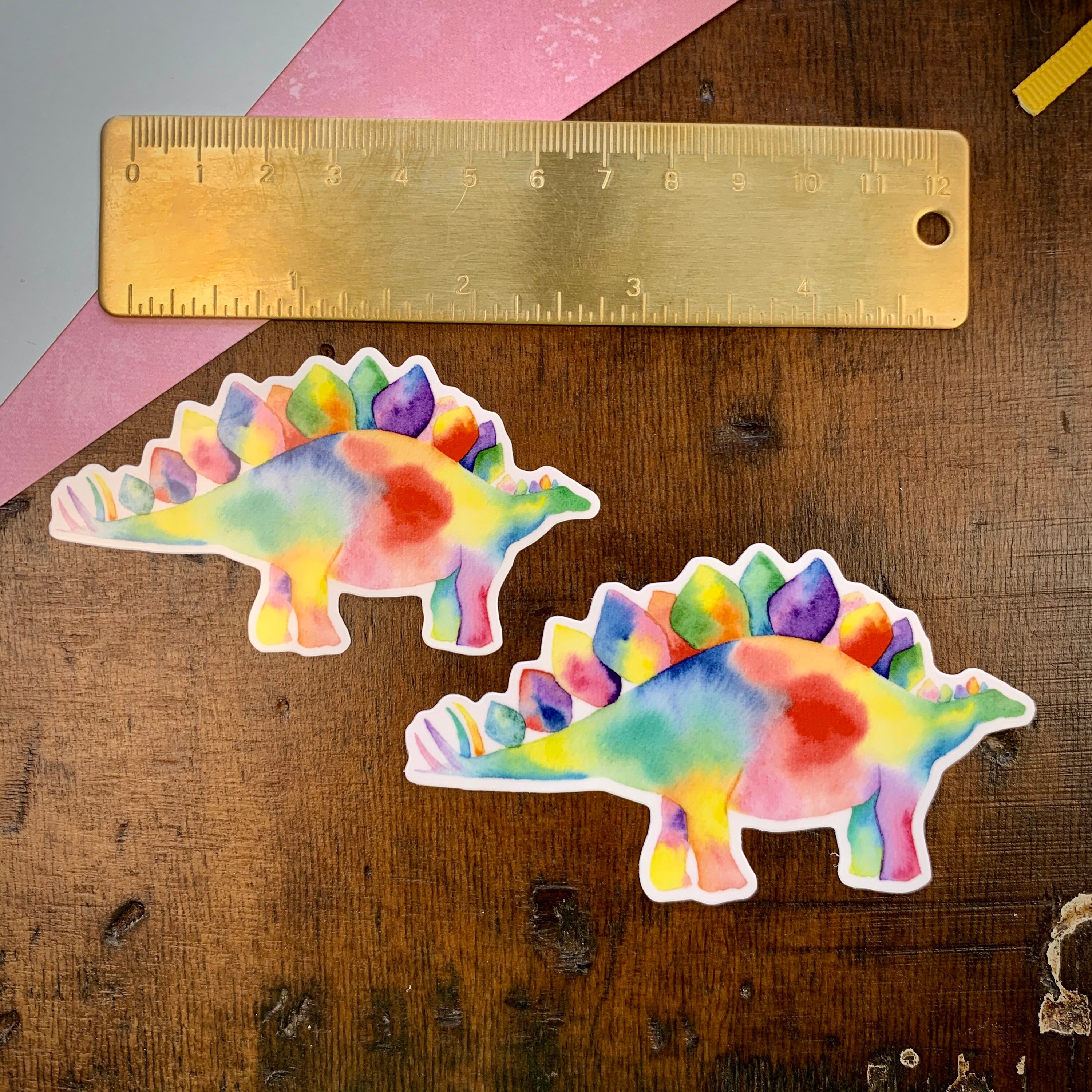 Rainbow Stegosaurus Dinosaur Vinyl Sticker, Stegosaurus Sticker, Laptop ...