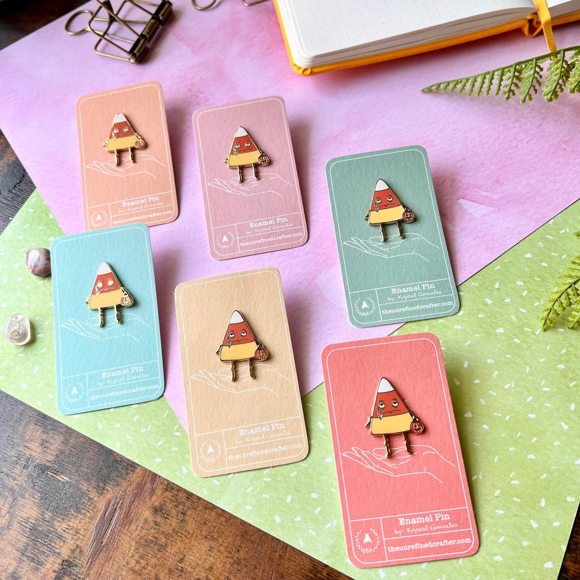 Wendell the Grumpy Candy Corn Enamel Pin Halloween Trick - Etsy