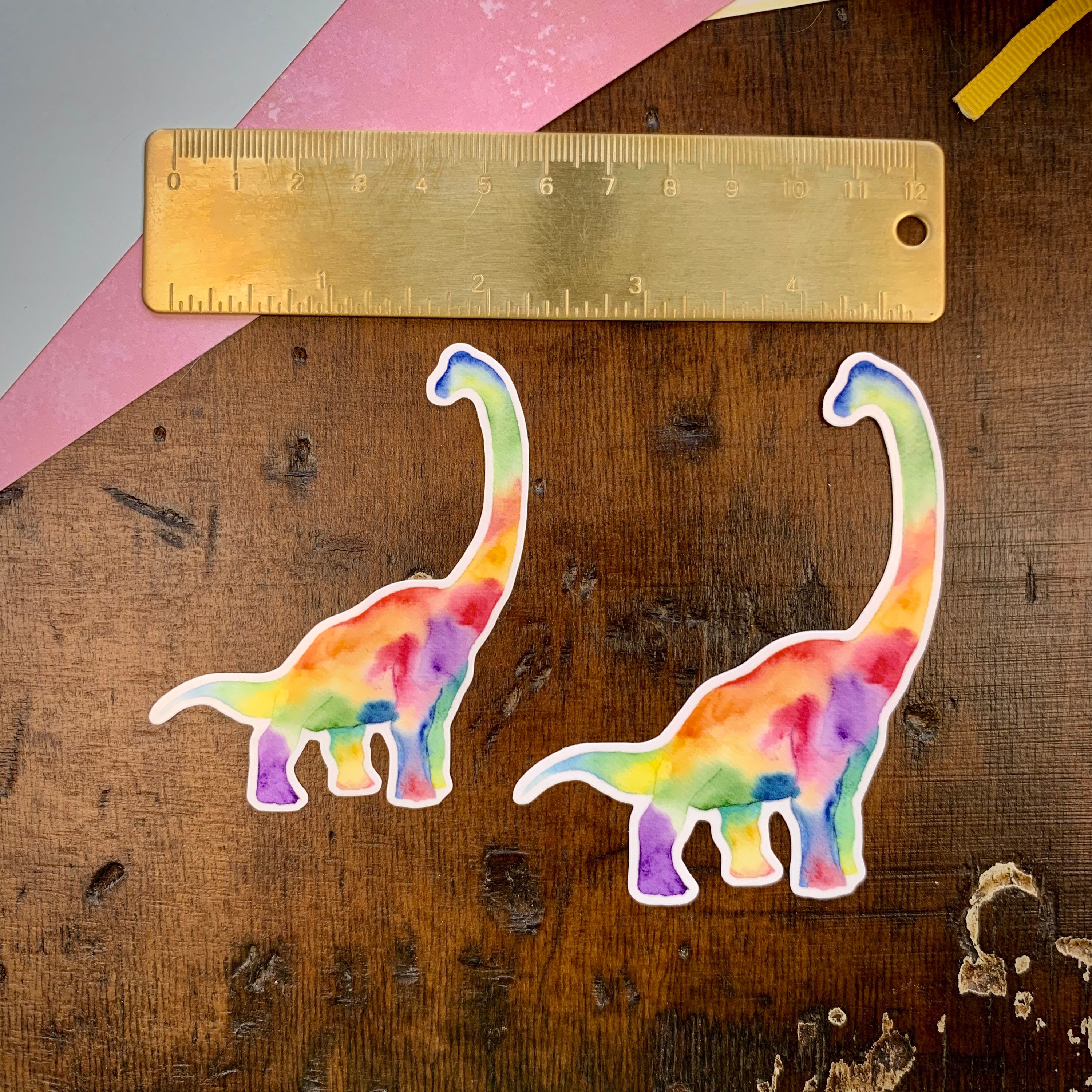 Rainbow Brachiosaurus Dinosaur Vinyl Sticker Brachiosaurus | Etsy