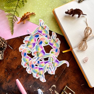 Rainbow Velociraptor Dinosaur Vinyl Sticker | Velociraptor Sticker ...