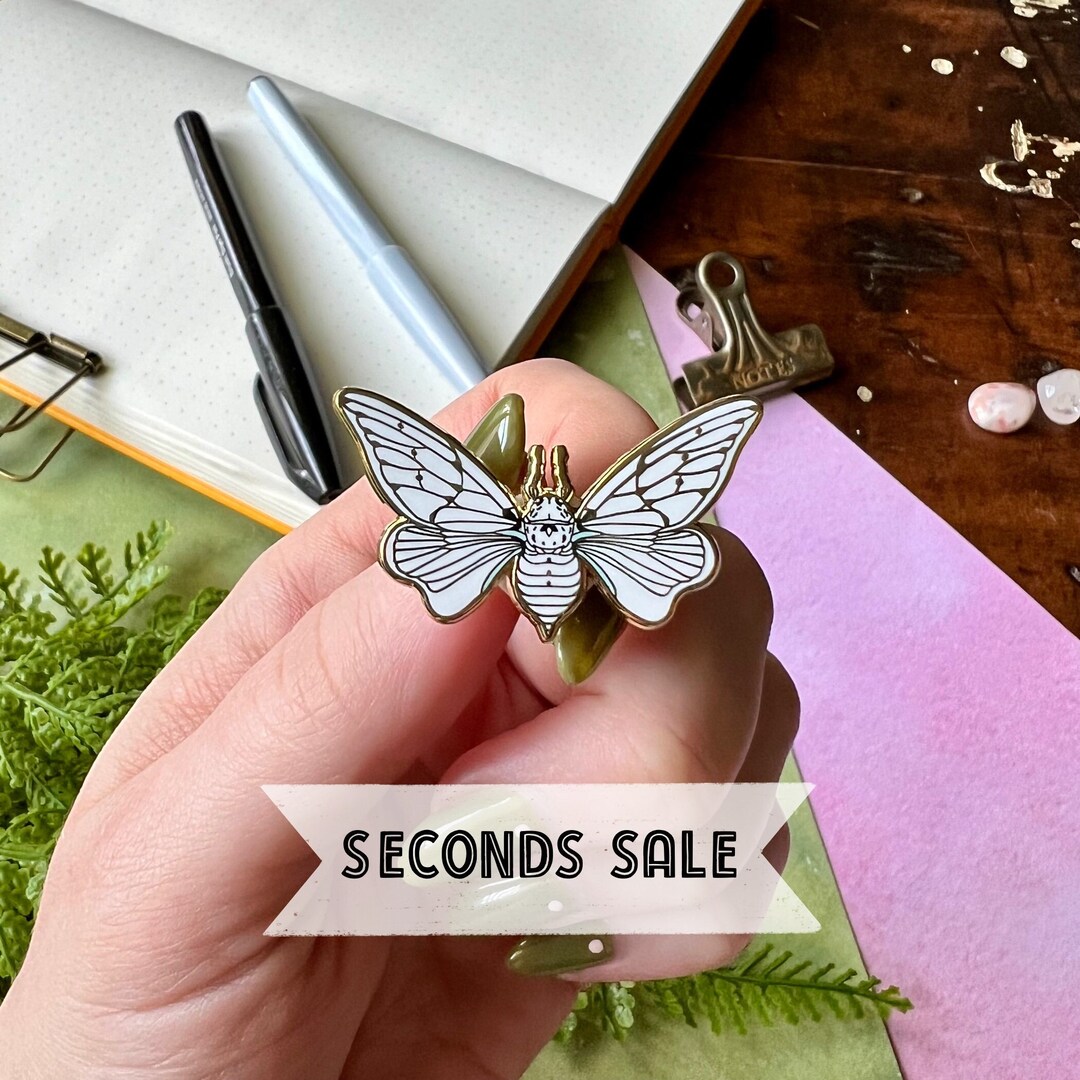 B Grade Ghost Cicada Hard Enamel Pin | Pins for Backpacks | Hat Pin ...