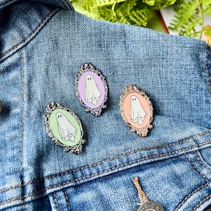 Victorian Ghost Glow in the Dark Enamel Pin | Halloween | Pins for ...