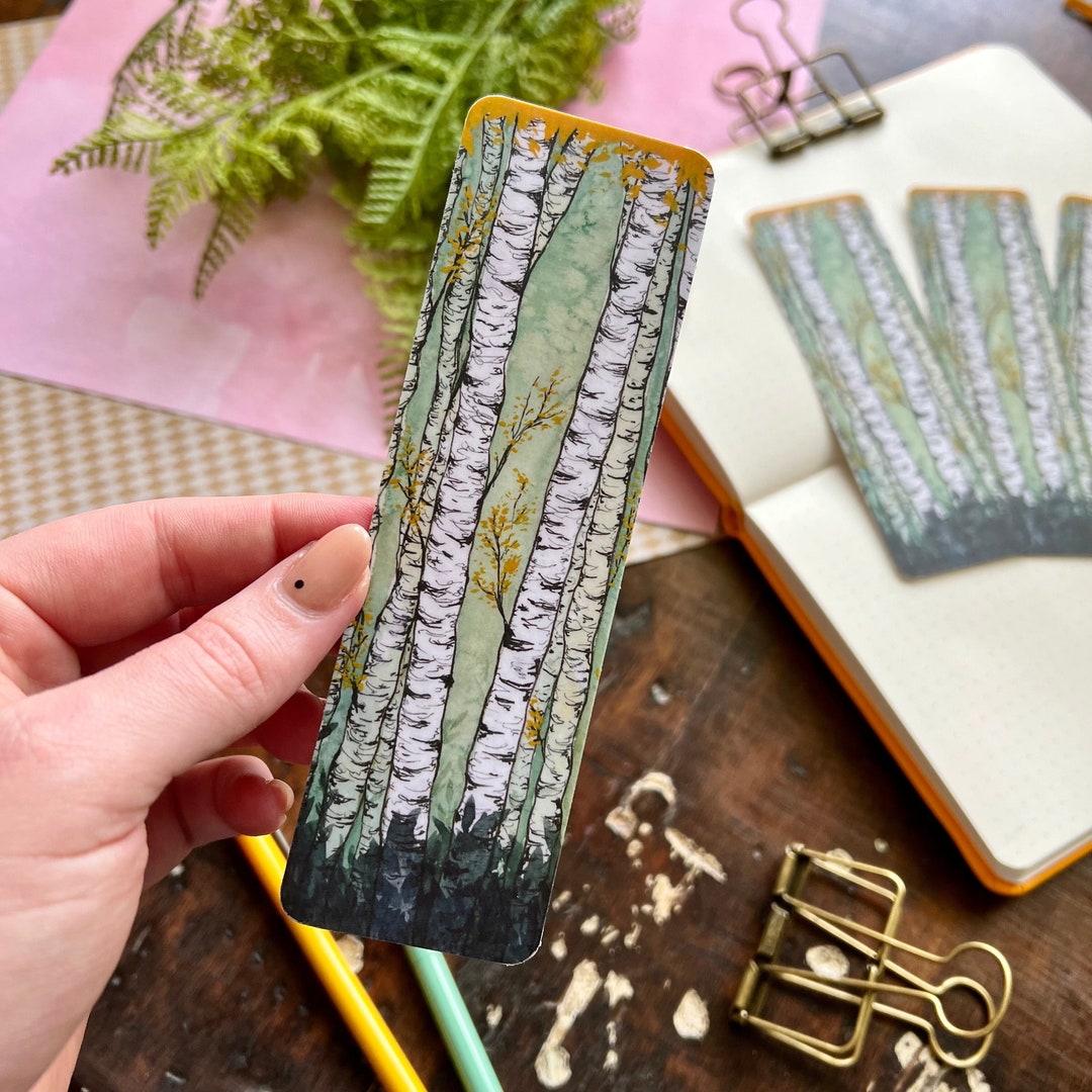 Birch Trees Bookmark | Forest Bookmark | Landscape | Book Lovers Gift ...