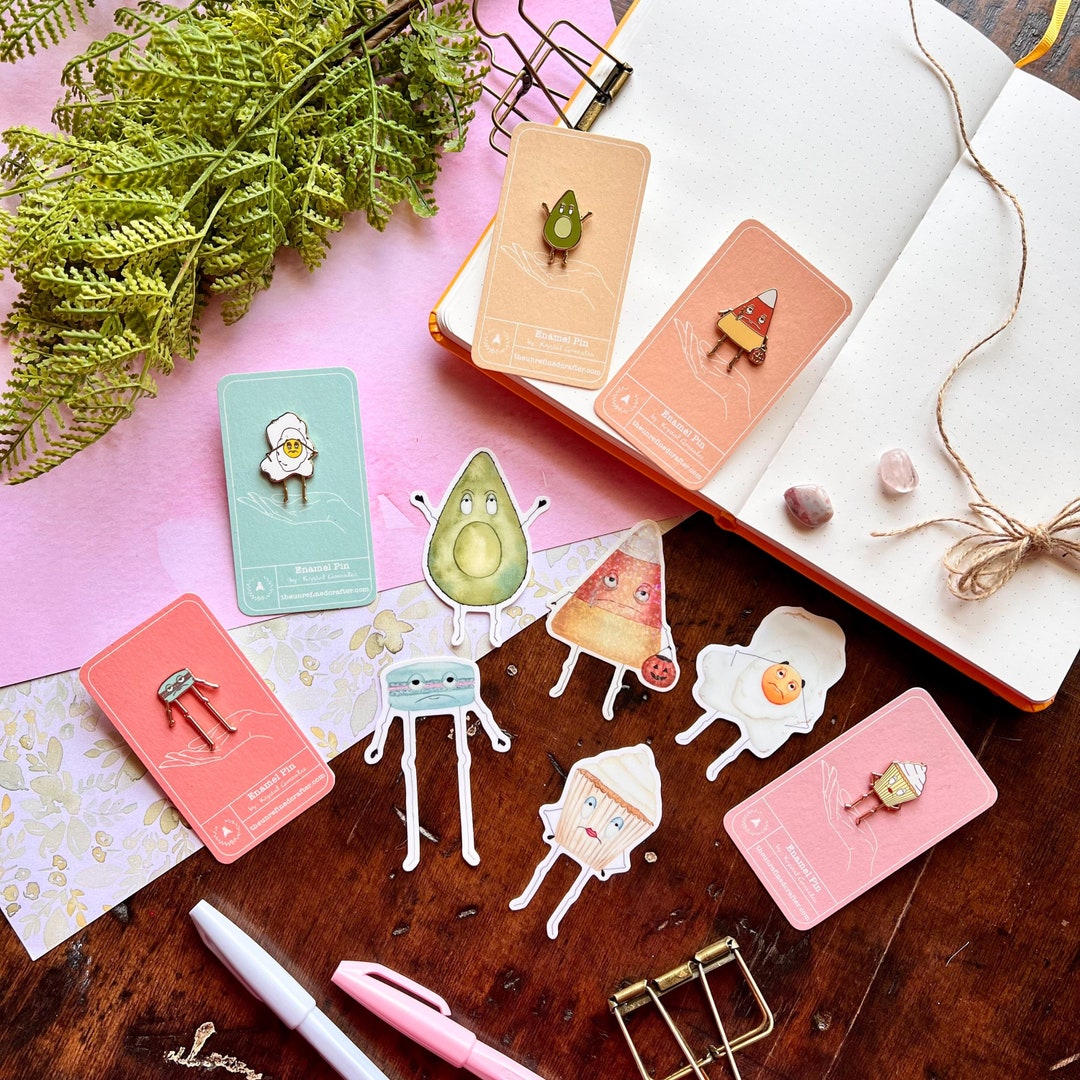 Miserable Food Bundle | Vinyl Sticker | Enamel Pin | Lapel Pin | Badges ...