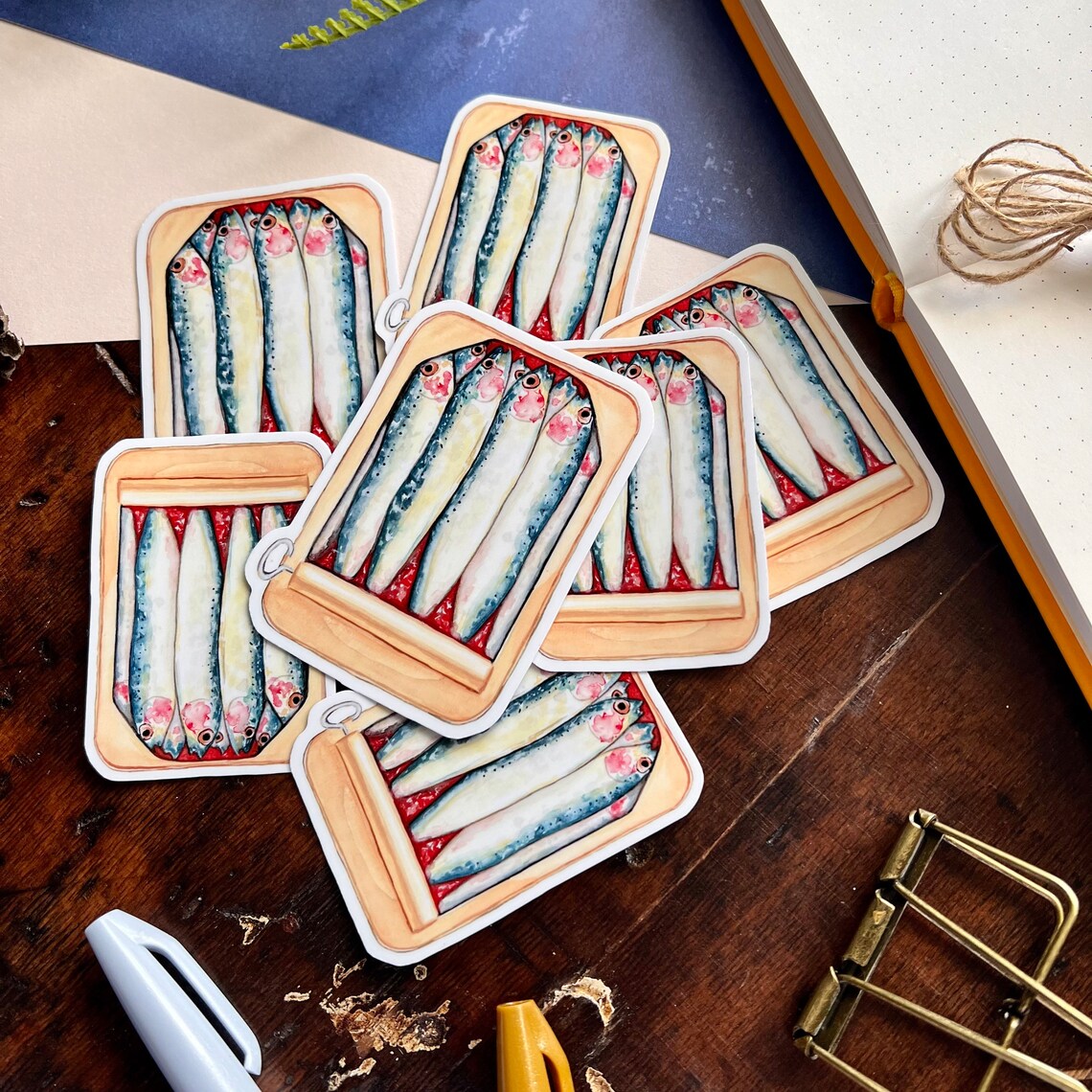 Packed Like Sardines Vinyl Sticker | Fish | Food | Laptop Decal ...